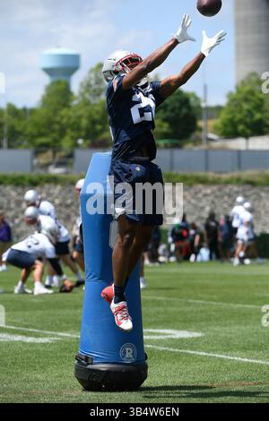 New England Patriots cornerback Shaun Wade performs a drill during NFL ...