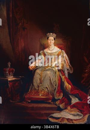 This 1838 portrait by Hayter depicts Queen Victoria during her ...