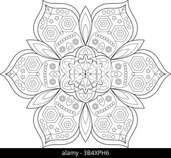 Decorative Mandala Coloring Pages for Mindful Activities Stock Vector ...