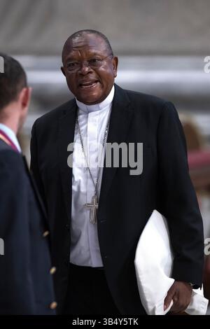 Cardinal Fridolin Ambongo Besungu arrives to celebrate Mass at his ...