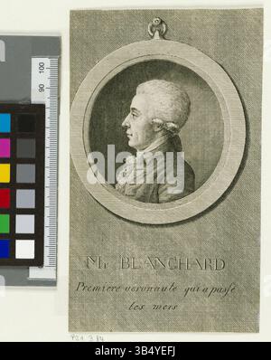 Portrait of Jean-Pierre Blanchard, the first aeronaut to cross the seas ...