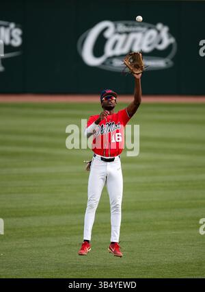 Ole Miss Rebels TJ McCants (4) at bat during an NCAA baseball game ...