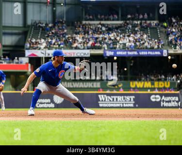 Chicago Cubs third baseman Patrick Wisdom (16) in the fifth inning of a ...