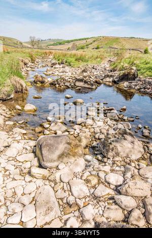 A walk along Long Preston Beck in a dry, spell in Spring 2025 Water is ...
