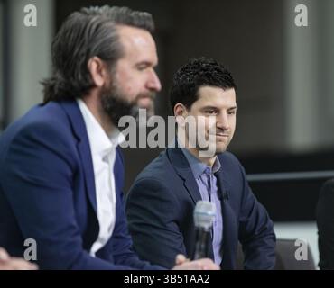 Chicago Blackhawks CEO Danny Wirtz smiles during a news conference ...