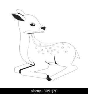 Adorable baby deer sitting 2D cartoon character Stock Vector Image ...