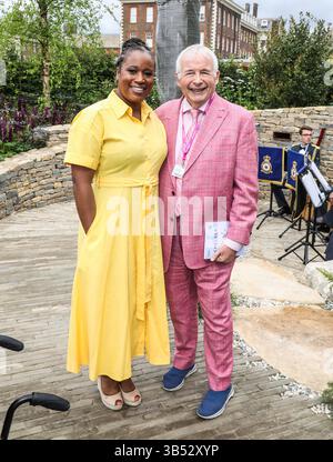 Charlene White (L) and Christopher Biggins (R) attend press day at the ...