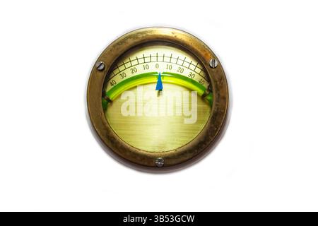 Ship analog inclinometer installed inside the ship. Inclinometer, a ...