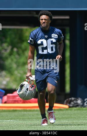 New England Patriots cornerback Shaun Wade performs a drill during NFL ...