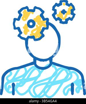 neurosis psychological disease icon doodle illustration Stock Vector ...