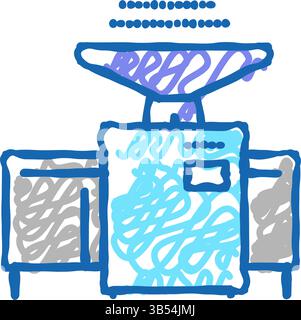 grinding industry machine icon doodle illustration Stock Vector Image ...