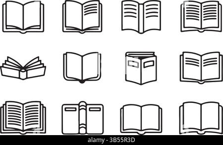 Minimalist Open Book Icons - Stylish and Versatile Graphic Design ...