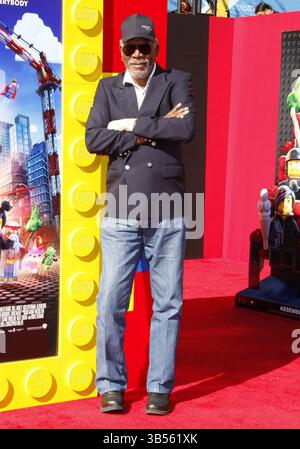 Morgan Freeman at the premiere of the Lego Movie in Los Angeles, CA ...