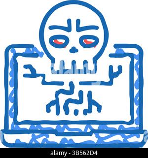 computer death programm color icon vector illustration Stock Vector ...