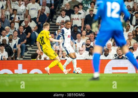 Wilson Odobert (28 Tottenham Hotspur) controls the ball during the ...