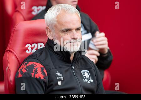Middlesbrough's U21 Manager Mark Tinkler during the Premier League 2 ...