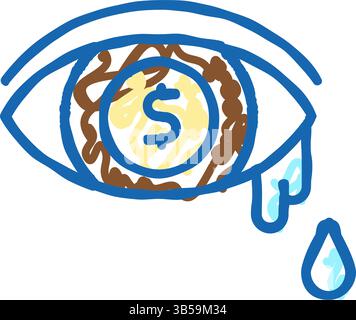 money tears poverty problem color icon vector illustration Stock Vector ...