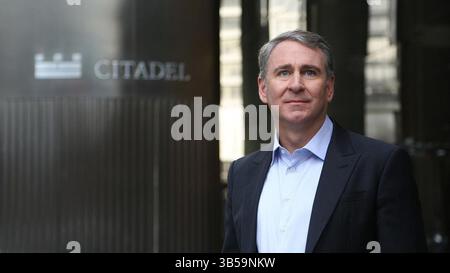 Founder and CEO of Citadel, Ken Griffin, stands on stage during the ...
