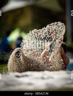 Perth, Australia. 06th Apr, 2025. Lachlan Bramble of the Bulldogs is ...