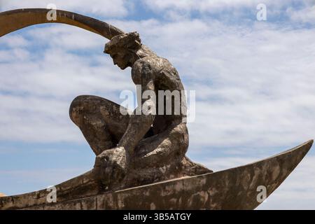 Fisherman roundabout statue in Albufeira, Algarve, Portugal Stock Photo ...