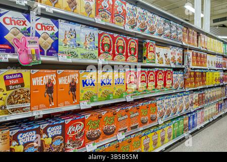 This is a display of General Mills Lucky Charms cereal at a Costco ...
