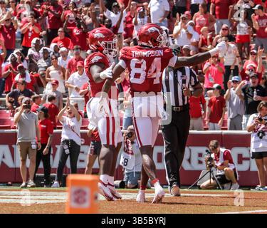 September 3, 2022: Arkansas receiver Warren Thompson #84 turns upfield ...