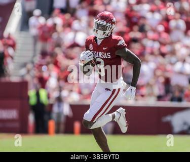Arkansas wide receiver Matt Landers poses for a portrait at the NFL ...