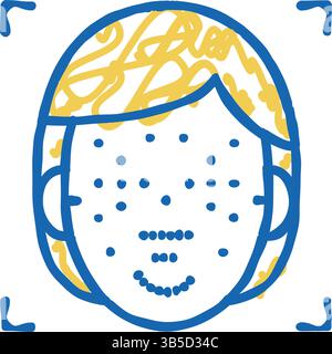 facial points for face id technology neon glow icon illustration Stock ...