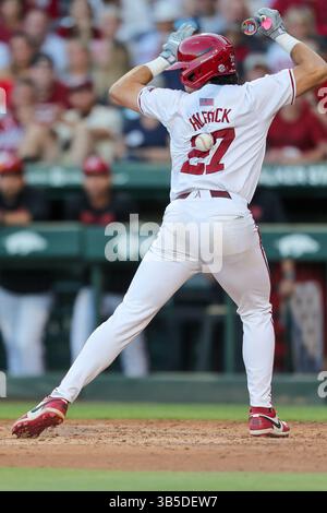 Arkansas' Ryder Helfrick (27) during an NCAA regional baseball game on ...