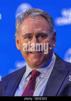 Founder and CEO of Citadel, Ken Griffin, stands on stage during the ...