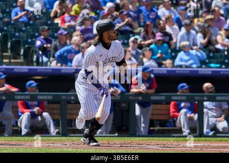 April 17 20261: Colorado left fielder Conner Joe (9) gets a hit during ...