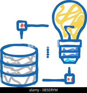 idea realization digital processing color icon vector illustration ...
