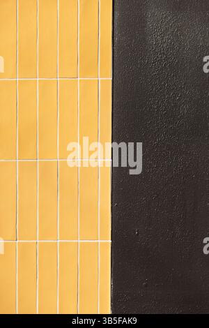 Black and yellow two tone color paper background with stripes. Abstract ...