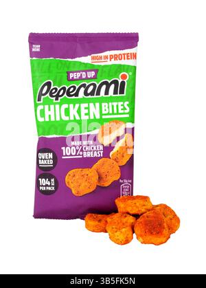 Peperami chicken bites cooked chopped and shaped chicken in a smoky ...
