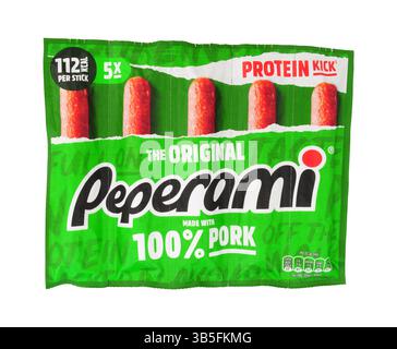 Peperami original smoked pork salami sausage bunch of five pack Stock ...