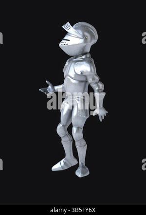 Medieval knight in armor talking on a cell phone. Isolated on white ...