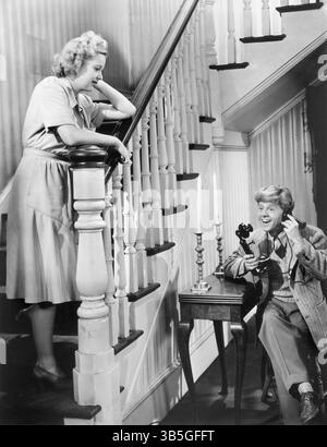 Cecilia Parker, Mickey Rooney, on-set of the Film, "Andy Hardy's Double ...