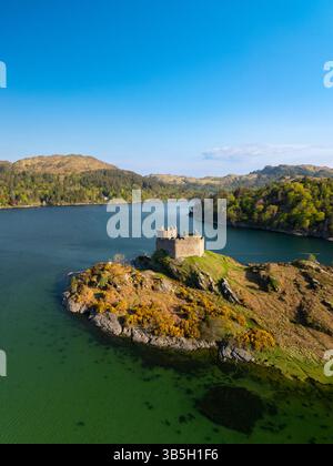 Castle Tioram is a ruined castle on a tidal island in Loch Moidart ...