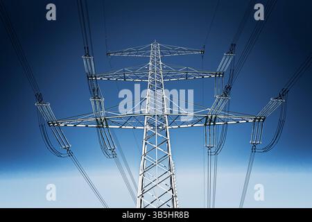 Hochspannungsmast, Stromkosten, Stromausfall, Stromnetz *** High ...