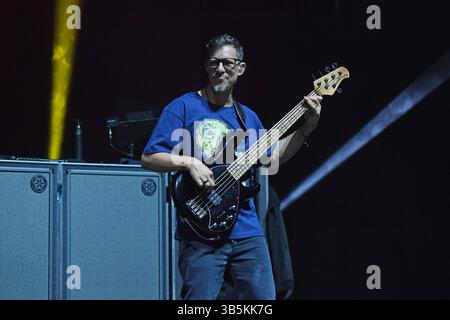 Stefan Lessard of Dave Matthews Band performing live at the Molson ...