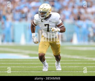 North Carolina defensive lineman Isaiah Johnson (94) jogs off of the ...
