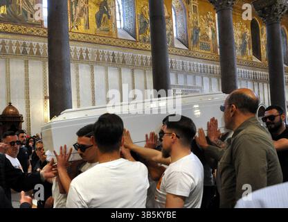 Monreale, . 02nd May, 2025. Palermo. Funeral in Monreale of the three ...