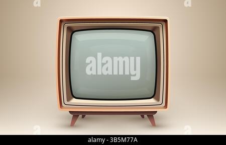 Vector 3D Realistic Retro TV Set Icon. Retro TV Symbol for Web, App ...