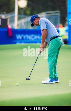 Greensboro, NC. August 4, 2022: Jason Day reacts to his tee shot on the ...