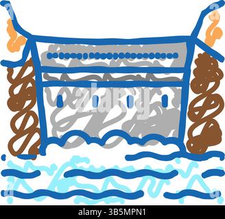 structure with reinforcement concrete icon doodle illustration Stock ...