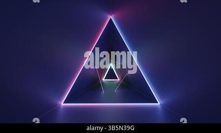 Abstract triangular shape background with glowing colorful triangular ...