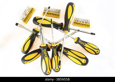 construction tools screwdrivers on a light background equipment for ...