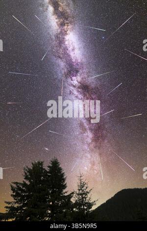 deep space with colourful milky way as the background in late summer ...
