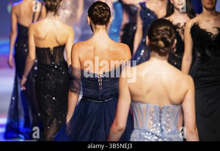 Female models present new creation on the runway from autumn/winter ...