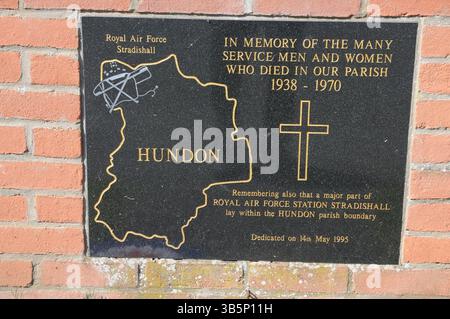 War Memorial/RAF Stradishall memorial, Hundon, Suffolk Stock Photo - Alamy